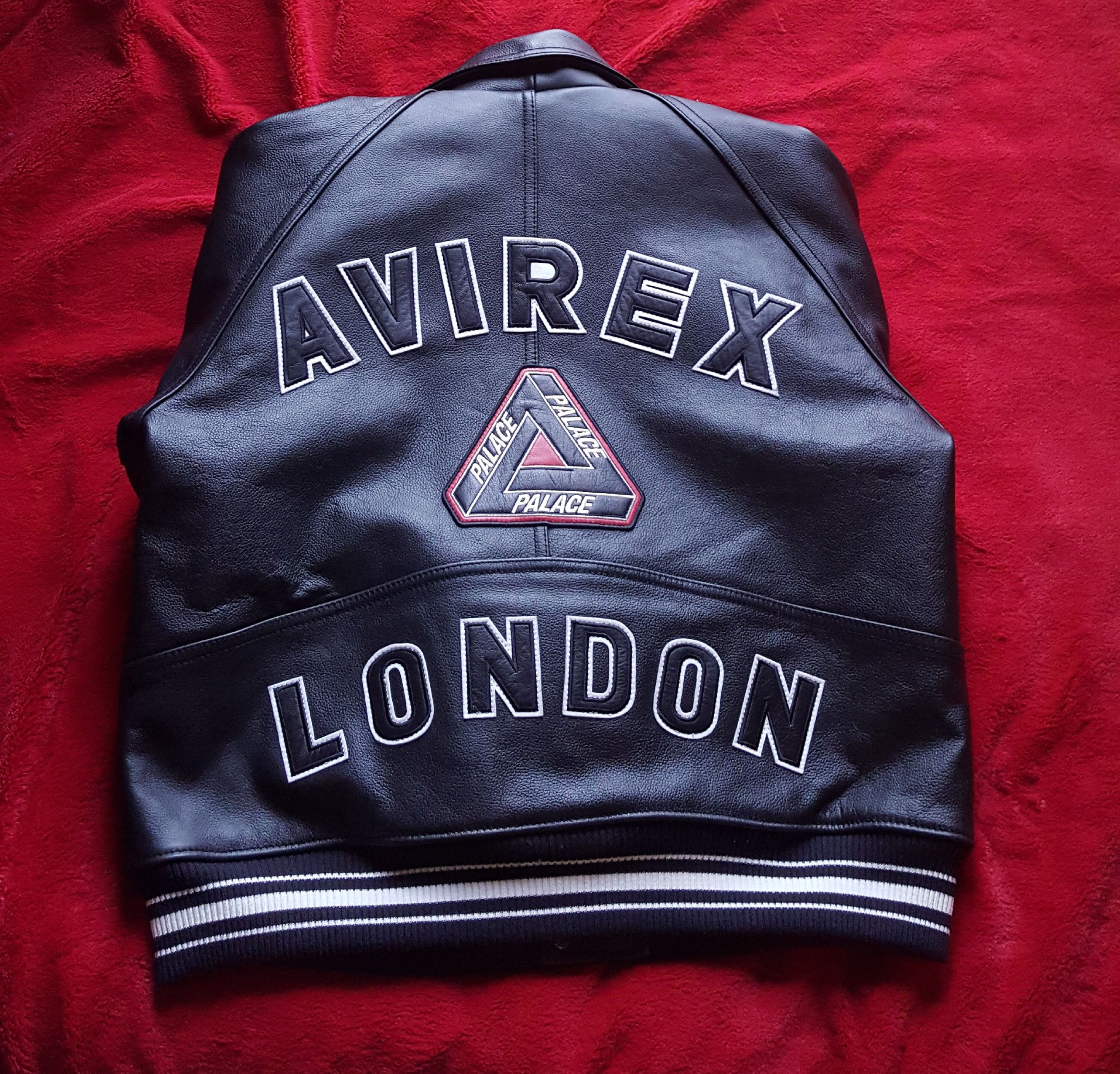 Palace Avirex × Palace leather jacket | Grailed