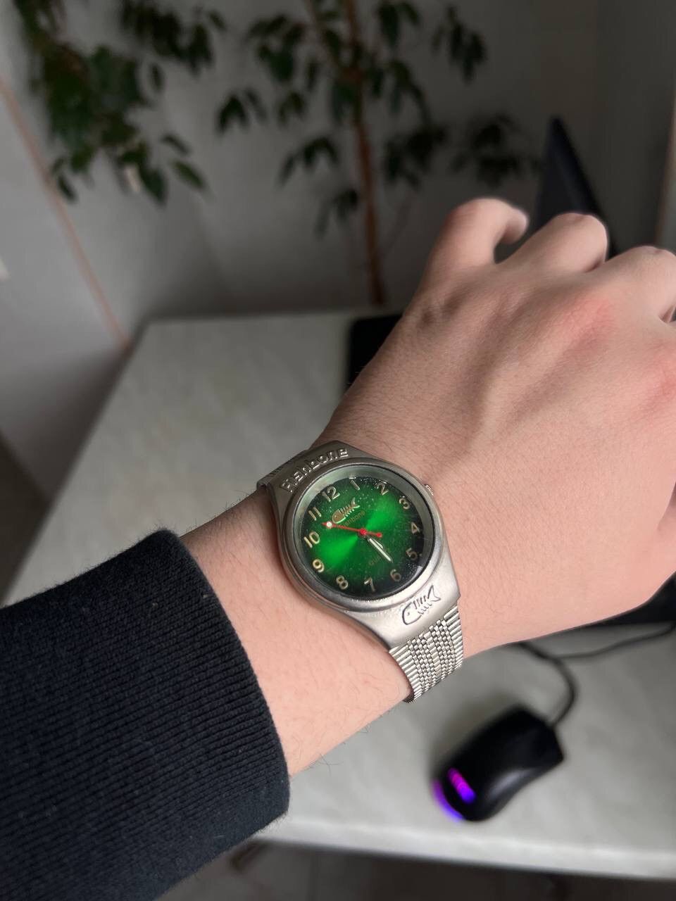 Vintage Vintage 1990s Fishbone watch futuristic Green Logo | Grailed