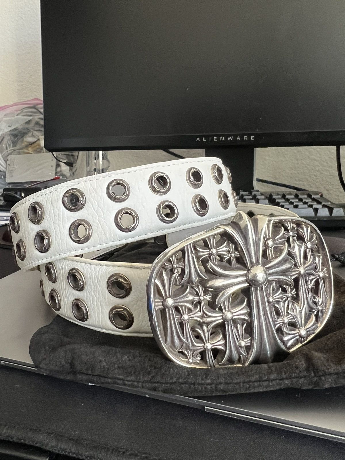 Chrome Hearts Chrome Hearts Cemetery Belt Buckle + Rockstar Strap | Grailed
