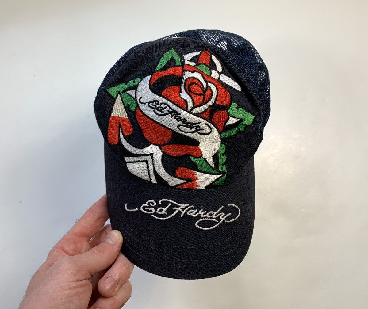Ed Hardy × Trucker Hat × Vintage Vintage 2000s Ed Hardy Trucker Hat Y2K ...