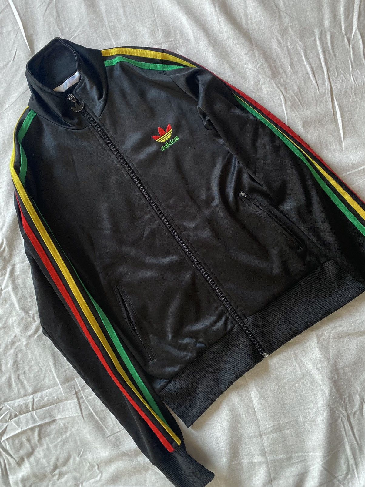 Adidas Adidas reggae rasta colourway black zip up track jacket | Grailed