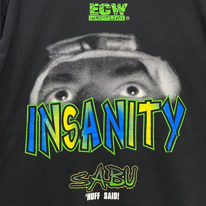 Vintage SABU "Insanity" Vintage 90s ECW Wrestling Shirt XL | Grailed