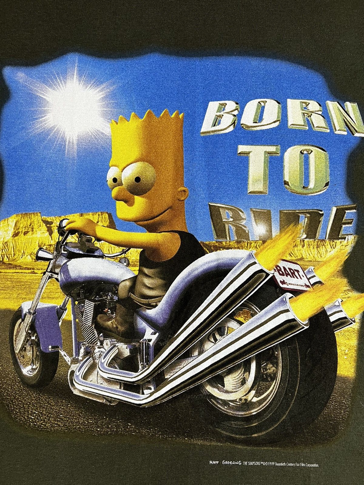 Vintage Bart Simpson Born To Ride 1999 t-shirt | Grailed