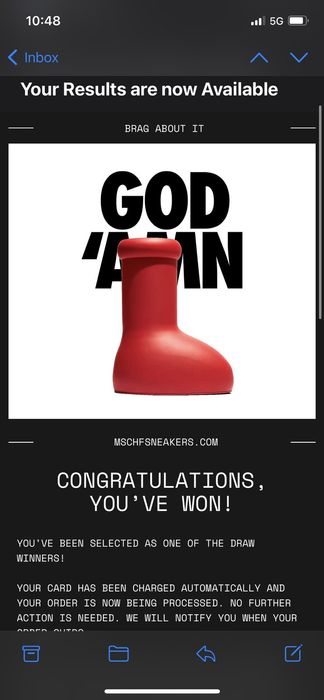 MSCHF Big Red Boot MSCFH Size 10 DS | Grailed