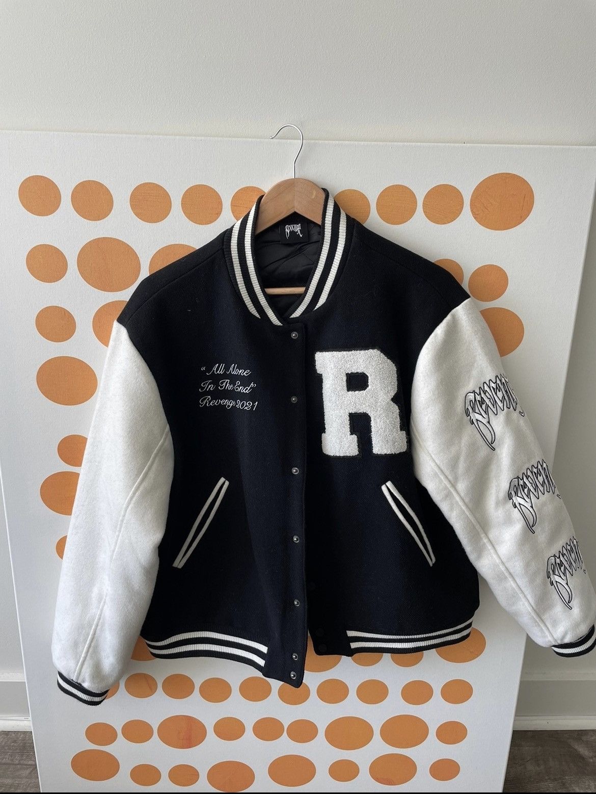 Revenge REVENGE VARSITY JACKET BLACK | Grailed