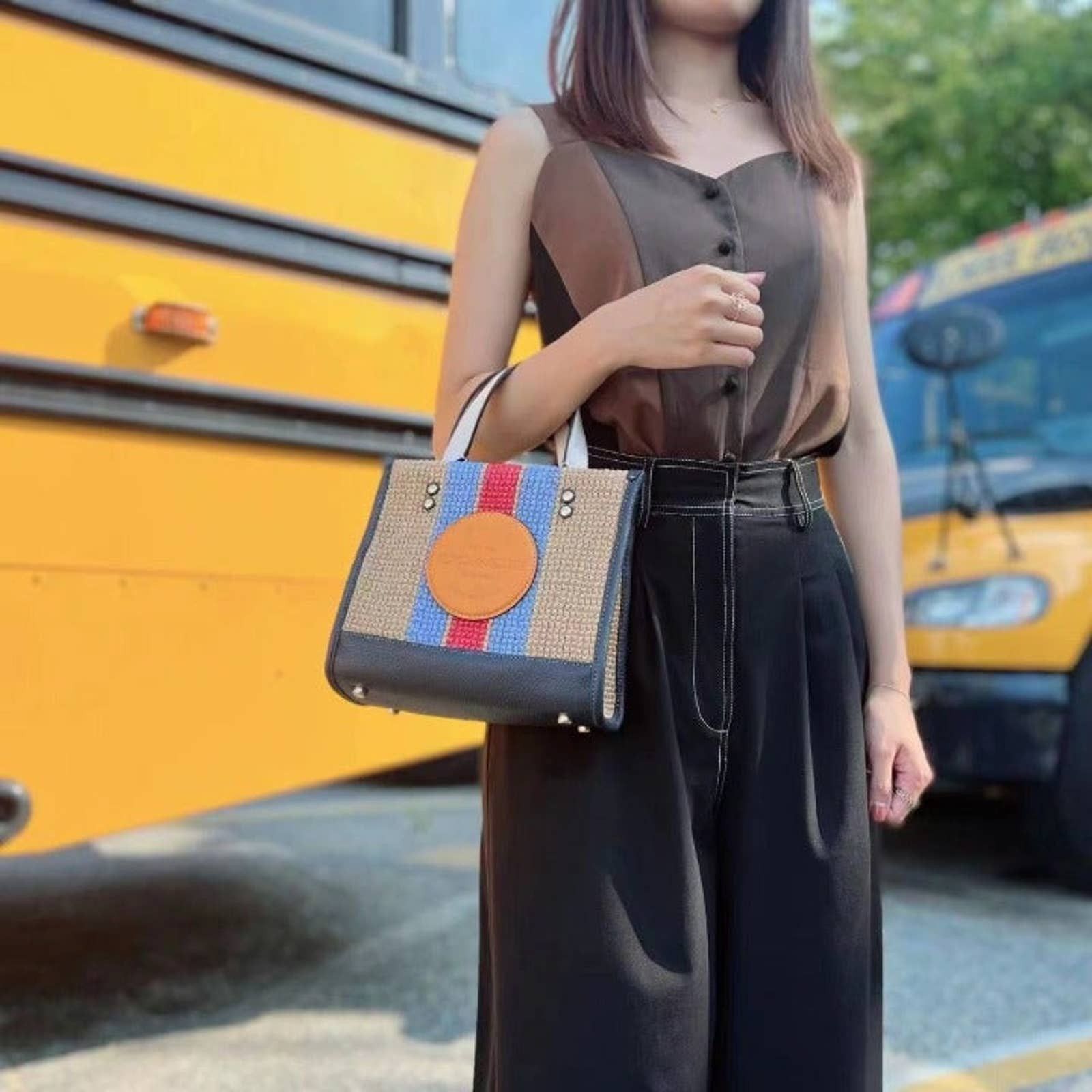 Coach Coach CA291 Dempsey Tote 22 Coach Patch In Gold/Natural Mult | Grailed