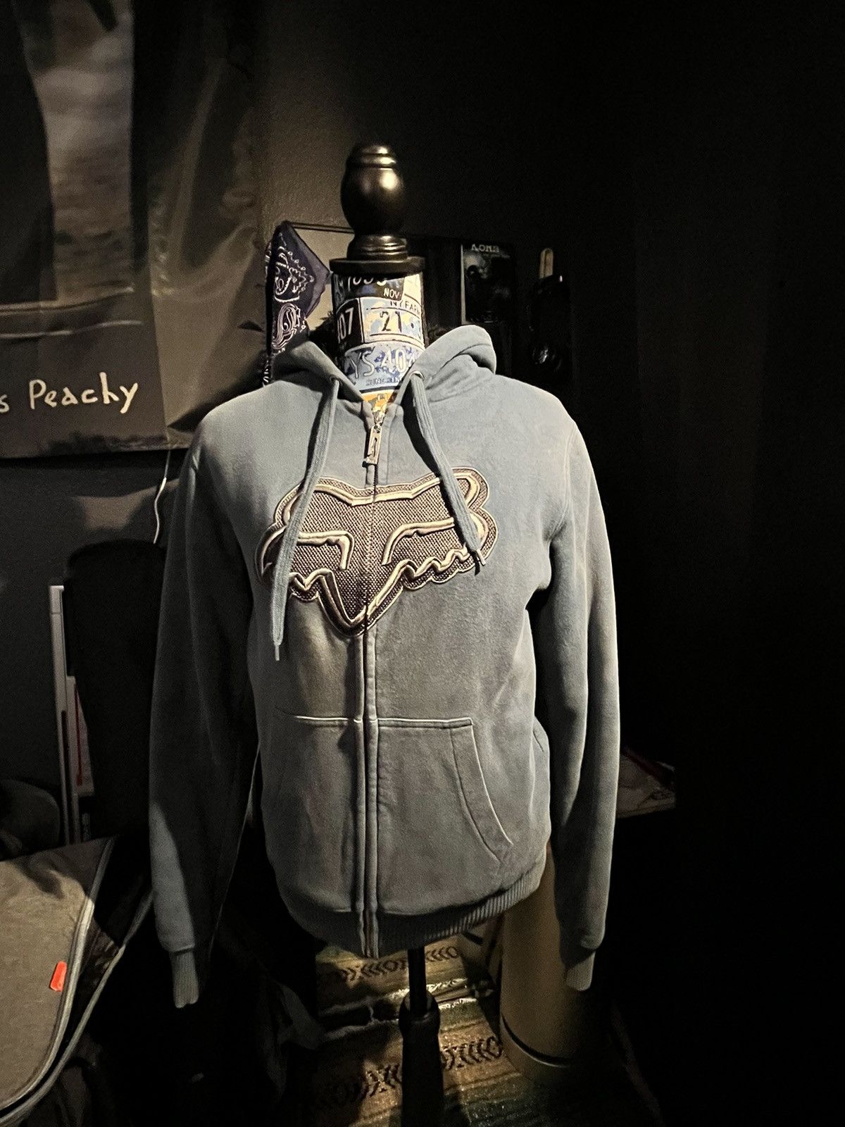 Fox Racing BEAUTIFUL FOX RACING JACKET BLUE AND BLACK FUR HOOD 🦊 | Grailed