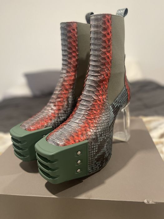 Rick Owens FW22 Strobe Degrade Python Heels | Grailed