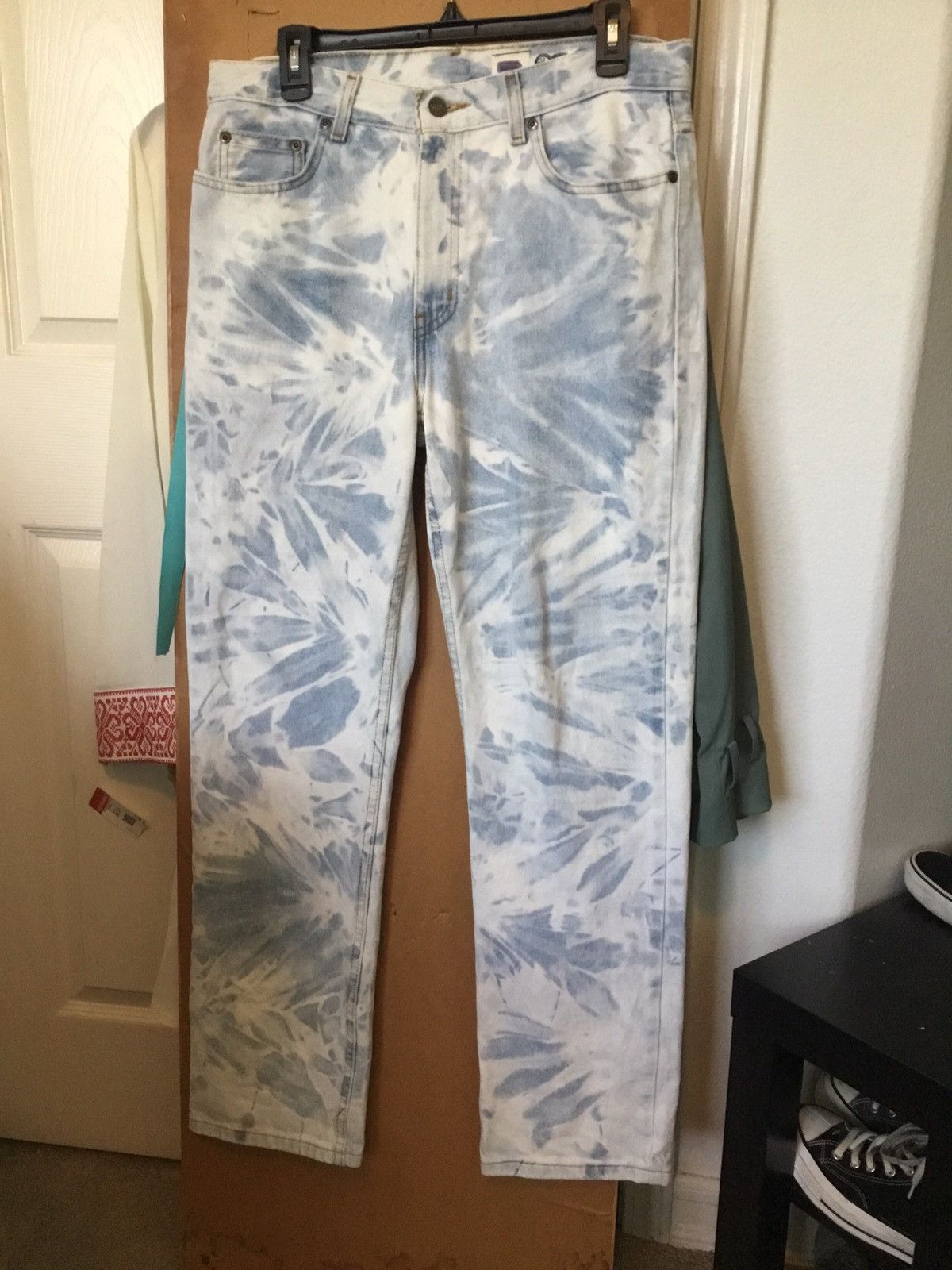 Custom Blue ice dyed jeans | Grailed