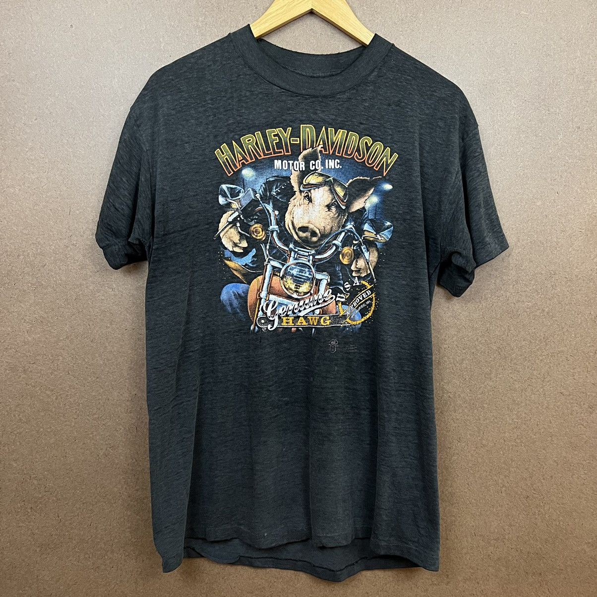 Vintage VTG 89 Harley Davidson 3D Emblem Genuine Hawg Single Stitch ...