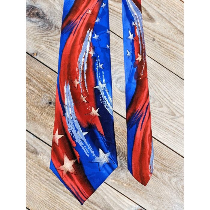 Designer Jerry Garcia American Flag Silk Tie Exploding Heart Red | Grailed