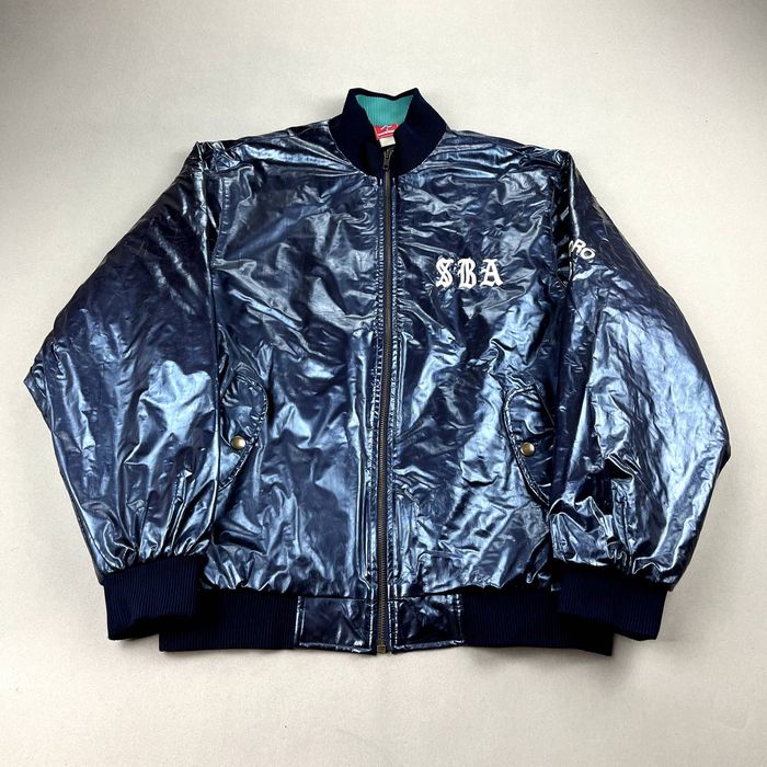 Vintage Vintage Sapporo Beer Bomber Jacket Large Navy Blue Satin 80s ...