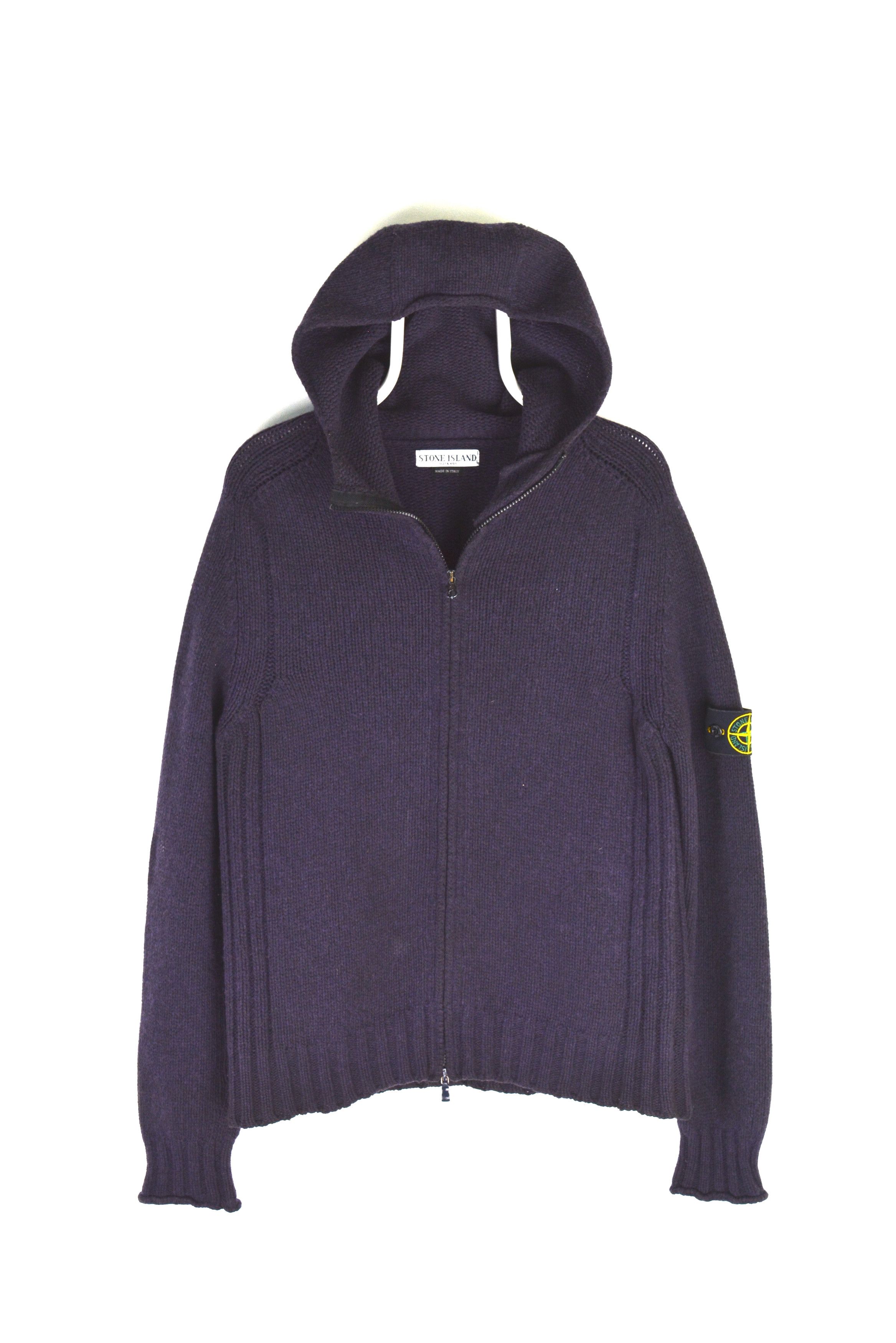 Stone Island × Vintage Vintage Stone Island Wool Knited Zip-Hoodie Size ...