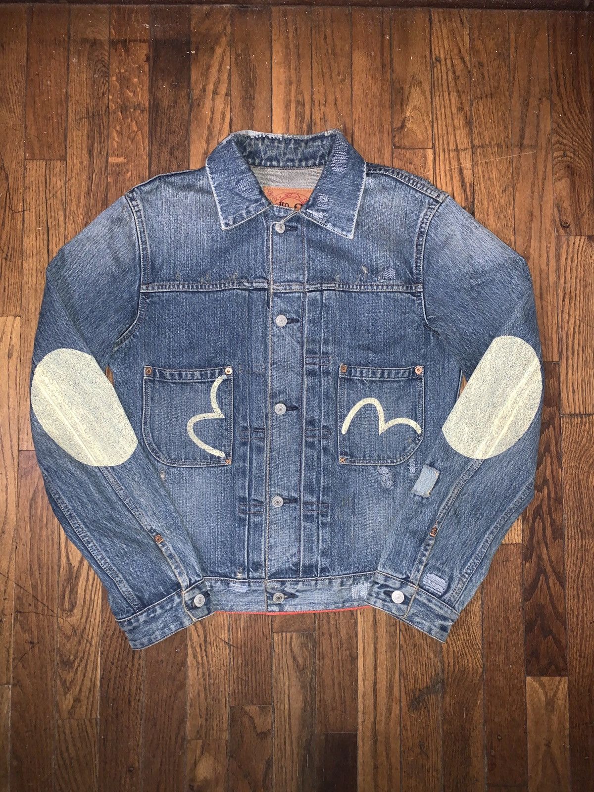 Evisu Evisu Type 2-esque Denim Jacket w/ Painted Elbows | Grailed