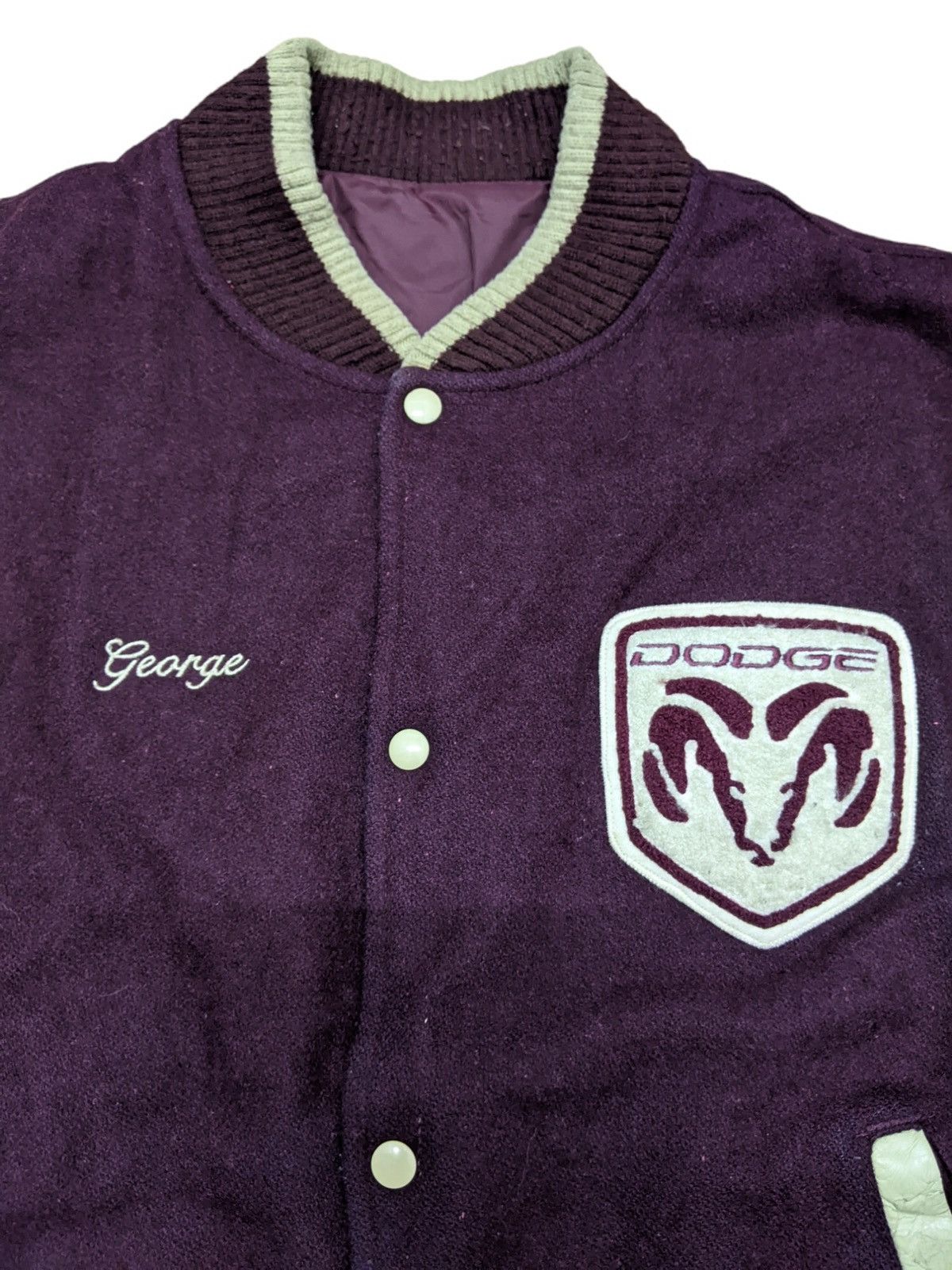 Streetwear × Varsity Jacket Vtg Dodge Wool Leather Varsity Jacket | Grailed