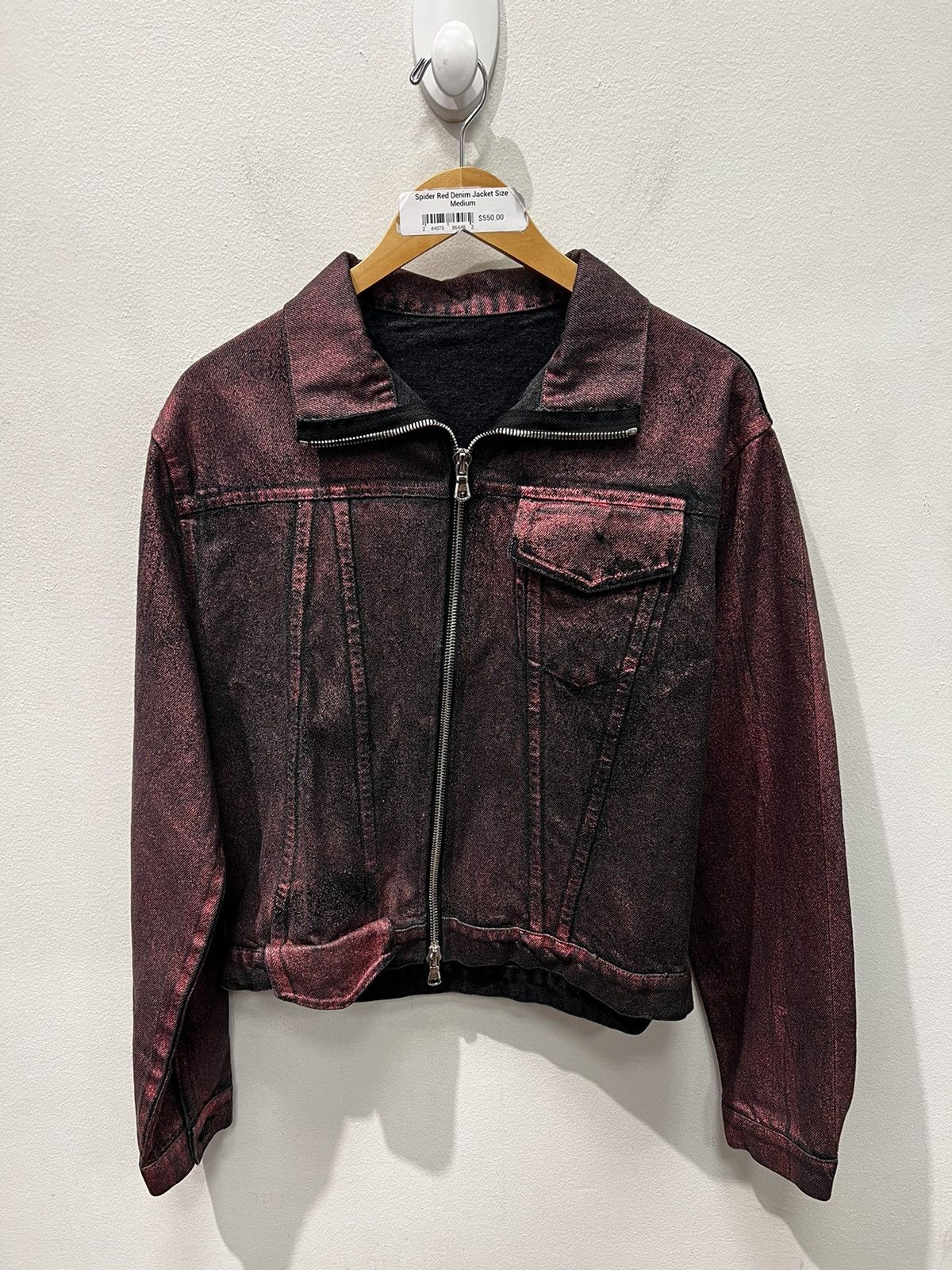 Sp5der Spider Red Denim Jacket | Grailed