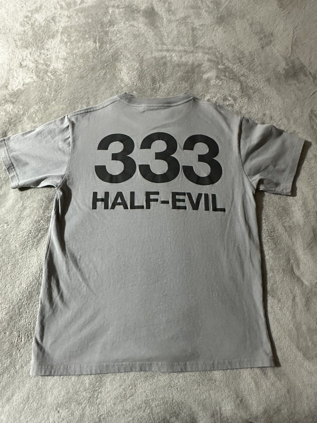 Half Evil Half Evil 333 Puff Print Forever Log Tee Cut & Sew | Grailed