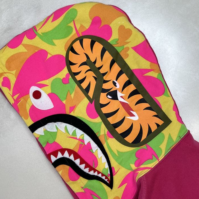 Bape Heart Camo Varsity Shark Hoodie | Grailed