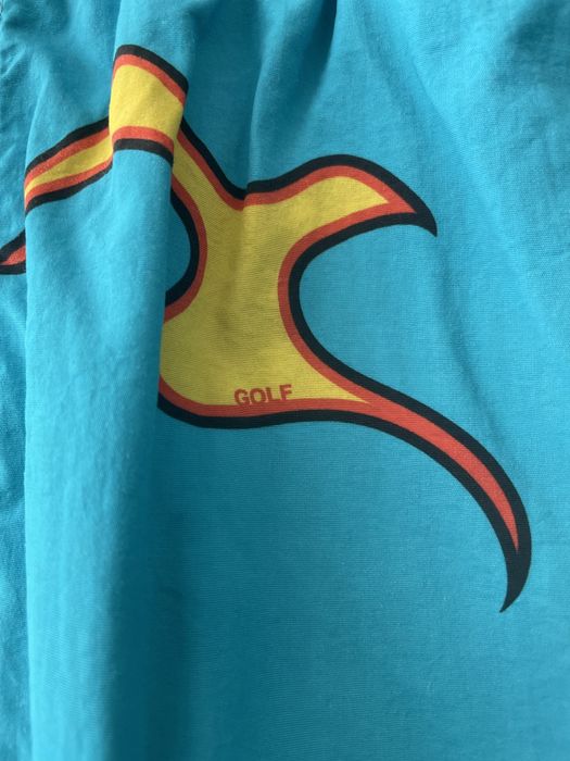 Golf Wang GOLF wang blue flame shorts size large fire yellow | Grailed