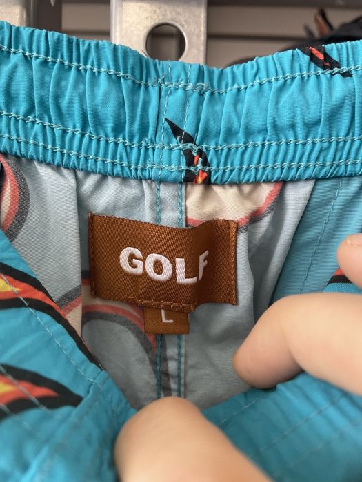 Golf Wang GOLF wang blue flame shorts size large fire yellow | Grailed