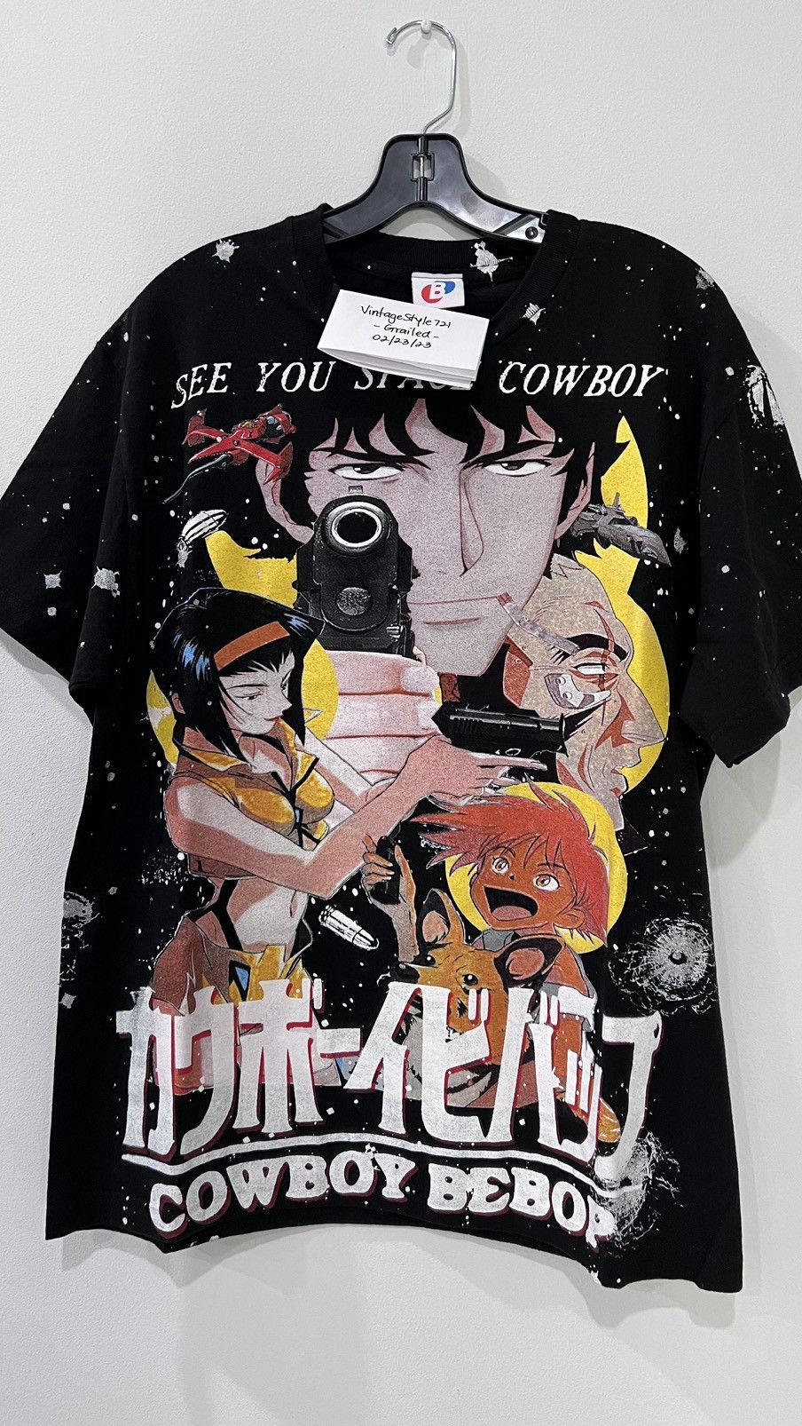 Vintage Cartoon Network Cowboy Bebop AOP Bootleg T-Shirt size L | Grailed