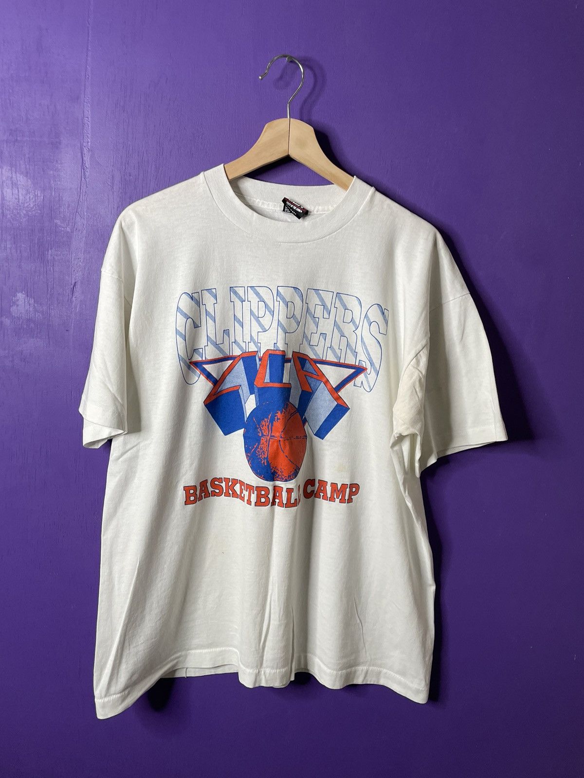 Vintage Vintage 90s LA Clippers CCA basketball camp t-shirt | Grailed