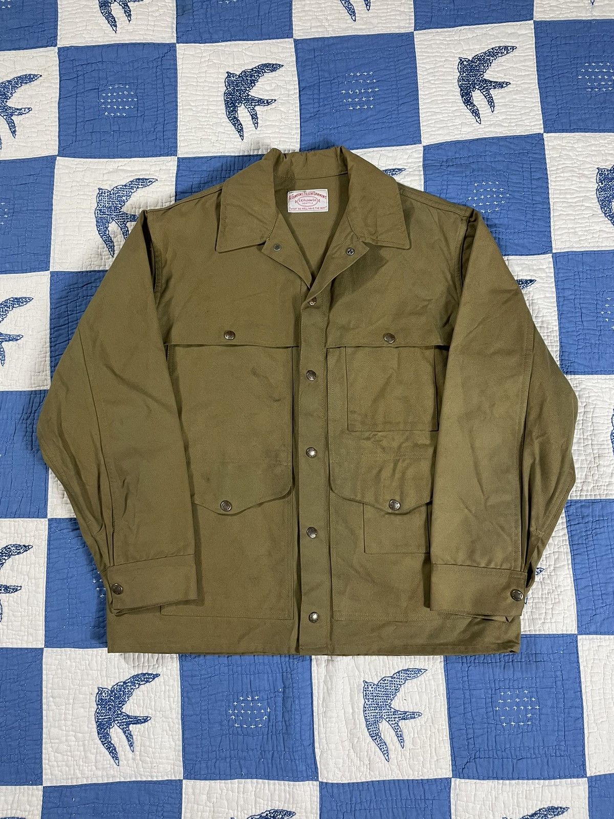 Vintage Vintage 80s Filson Double Logger Tin Cloth Jacket Khaki | Grailed
