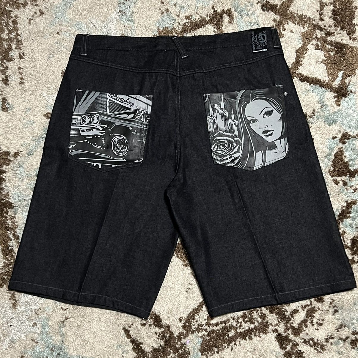 Vintage Dyse One Girl/Lowrider Baggy Cholo Shorts Size 40 Y2K Black ...