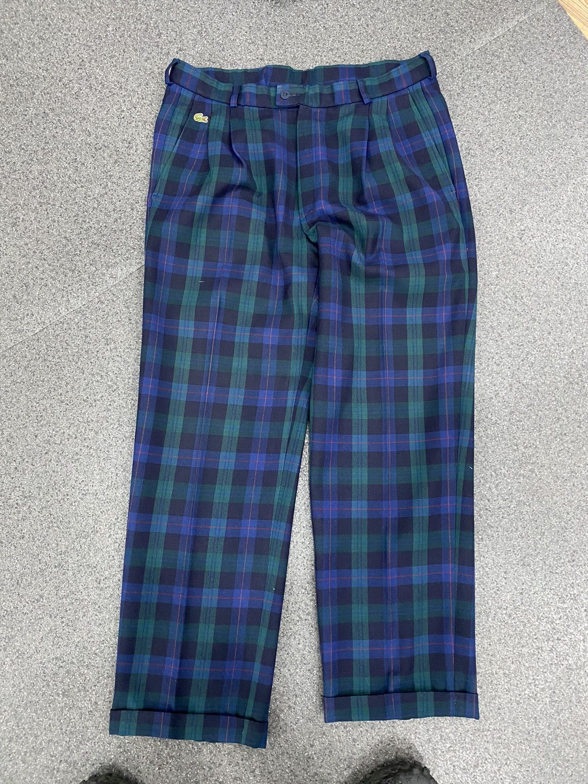 Lacoste × Streetwear × Vintage Vintage Lacoste Green Check Laine Pants ...