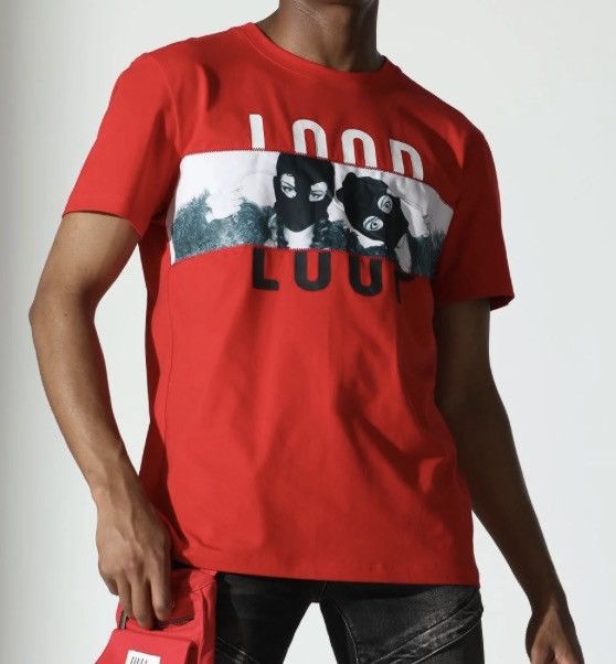Streetwear × Vintage Medium Fifth Loop Red Ski Mask Girl Loop Tee | Grailed