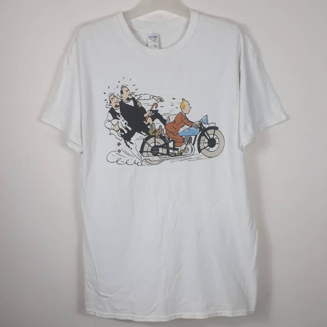 Vintage THE ADVENTURE OF TINTIN T-Shirt Cartoon Comic Tee Film | Grailed