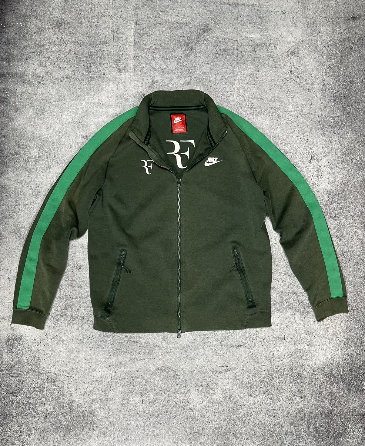 Nike × Streetwear × Vintage Nike Tech Fleece x Roger Federer Green ...