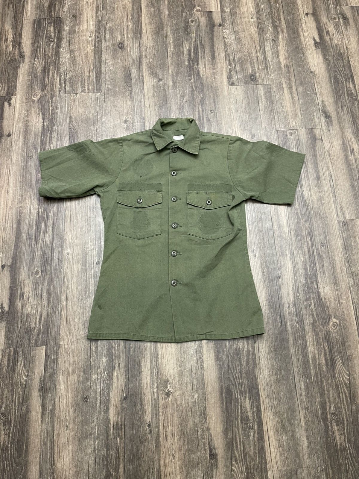 Vintage Vintage US Military OD Green Uniform Shirt S/M Short Sleeve ...