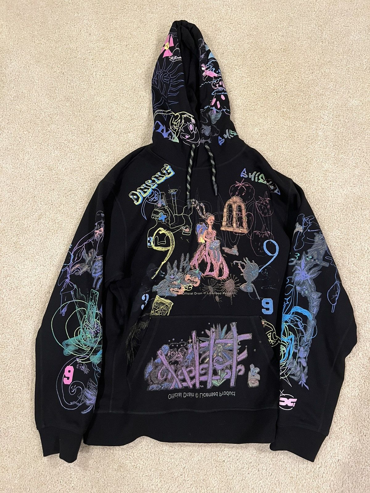 Drain Gang × Sad Boys BLADEE X CLAIRE BARROW - 333 HOODIE | Grailed