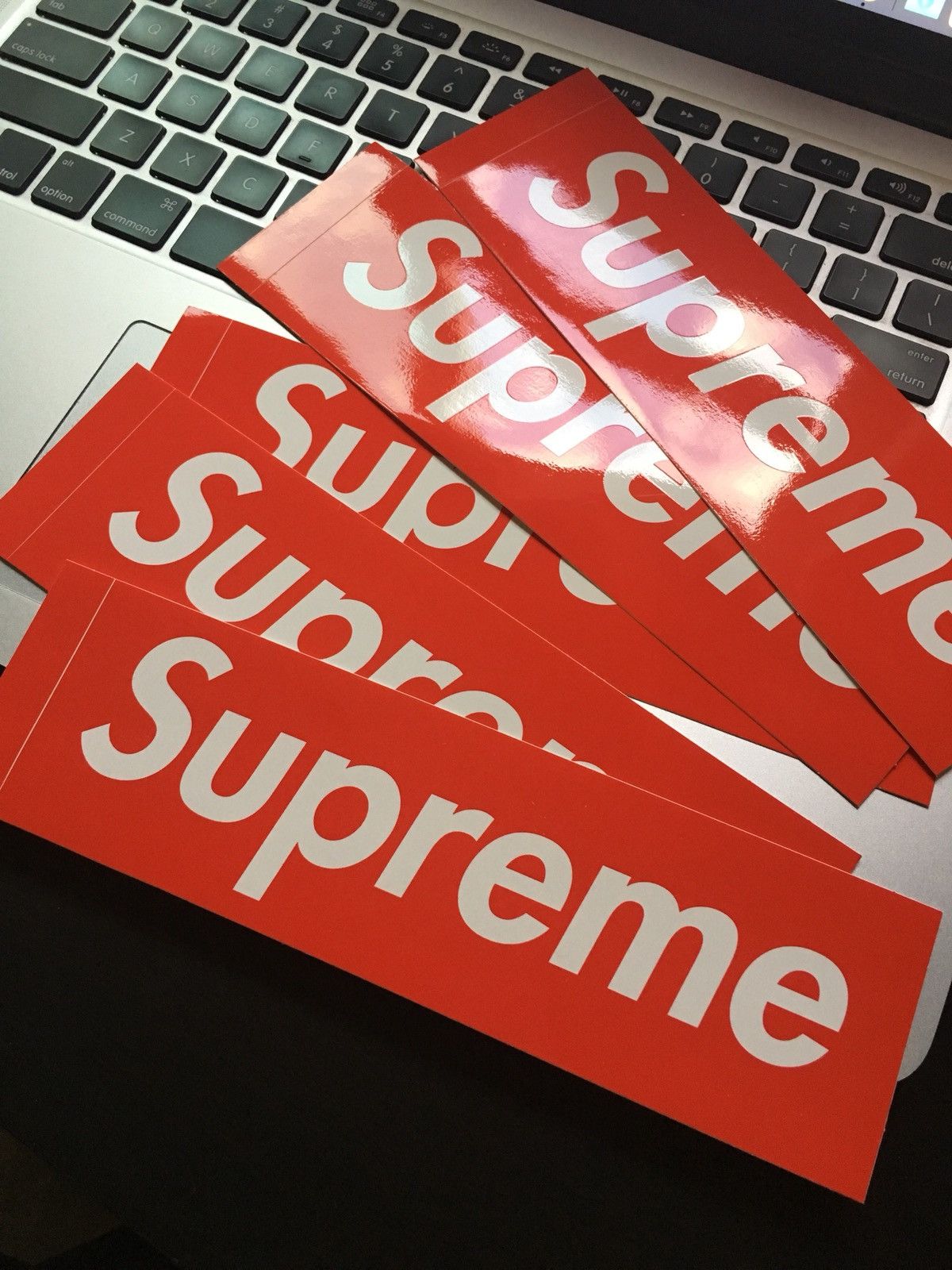 Supreme 5 New Unused Box Logo Red Bogo Stickers | Grailed