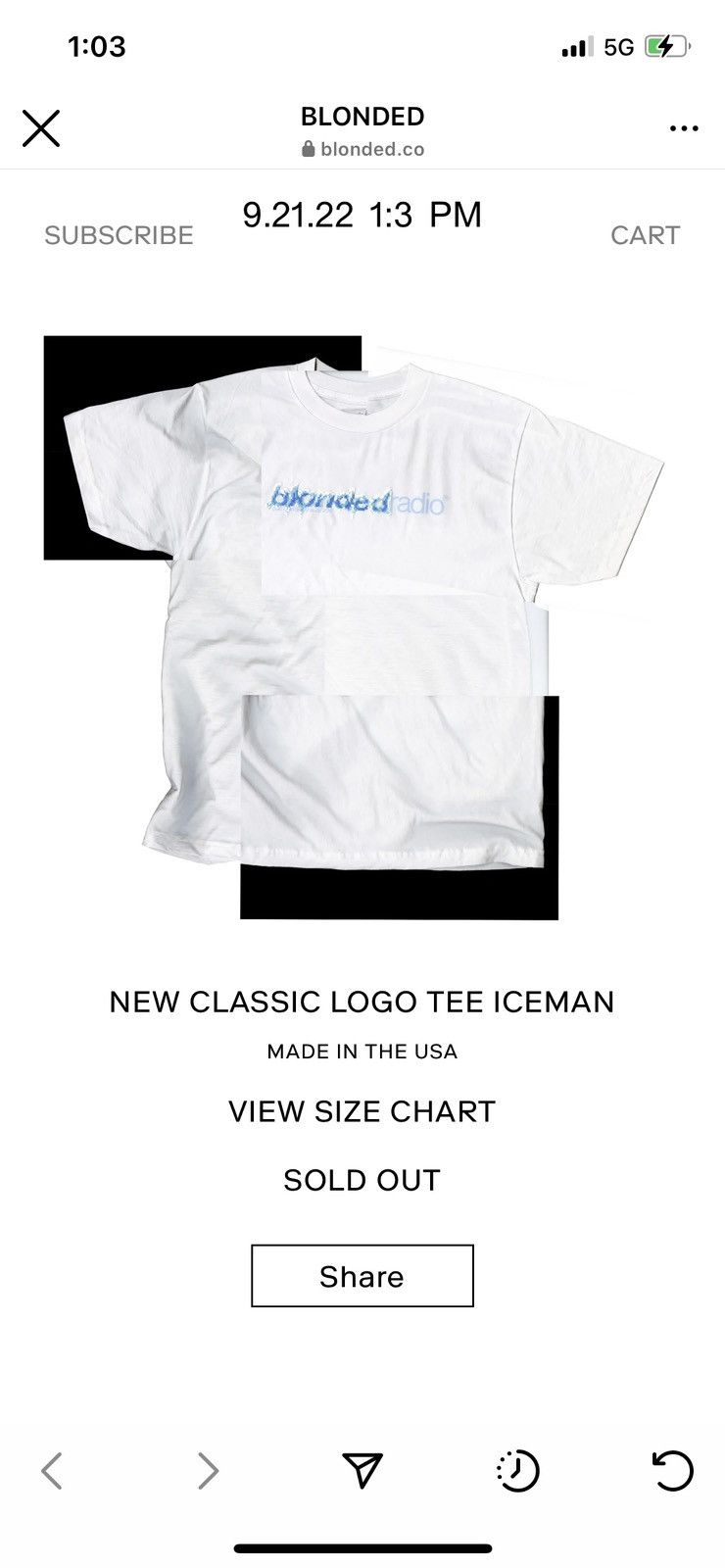 Frank Ocean Blonded Radio Iceman Logo Tee | Grailed