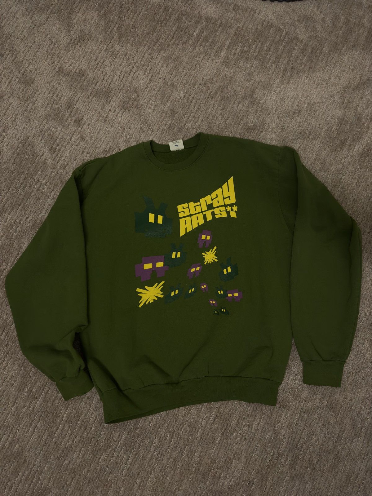 Stray Rats space invader crewneck sweater | Grailed