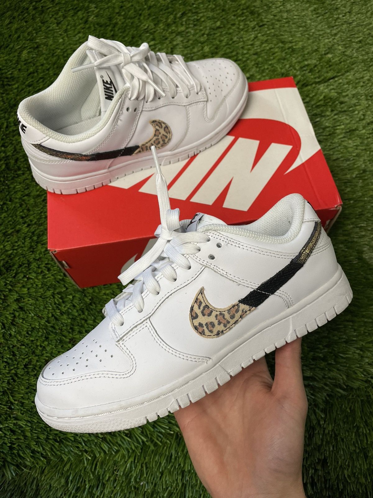 Nike Nike Wmns Size 6.5 Dunk Low White Animal Print | Grailed