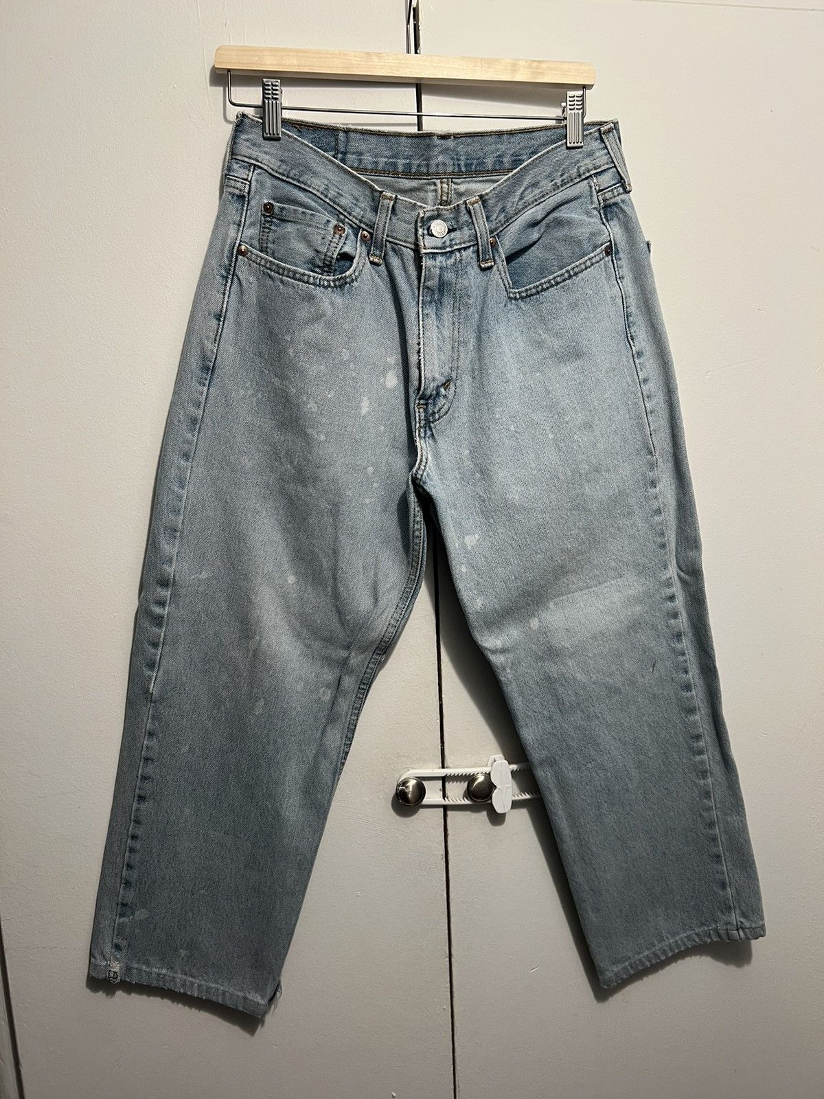 Vintage Levis 550 Relaxed Fit Bleach Stained Jeans | Grailed