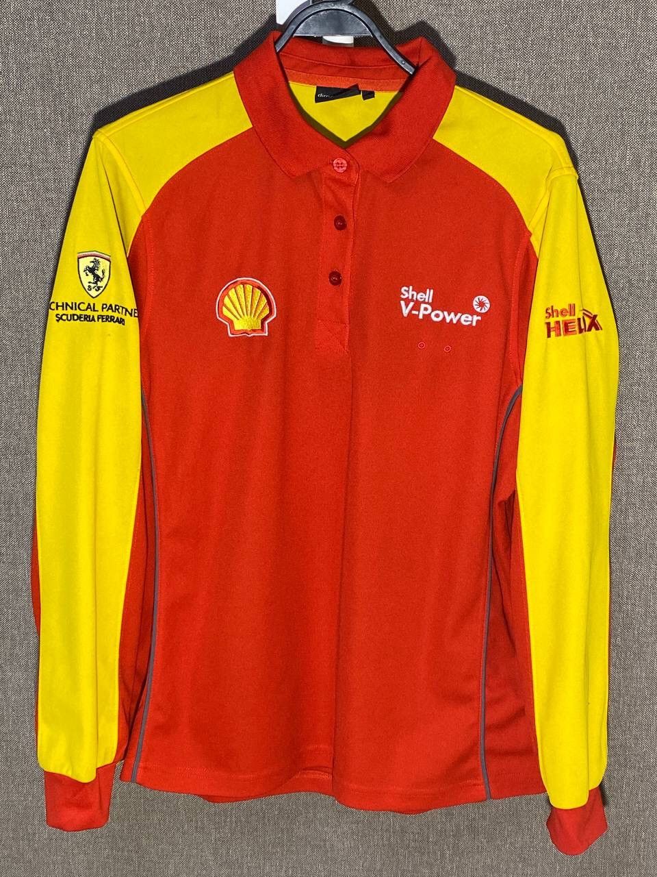 Vintage 00s Vintage Shell x Ferrari Worker Polo Long Sleeve | Grailed