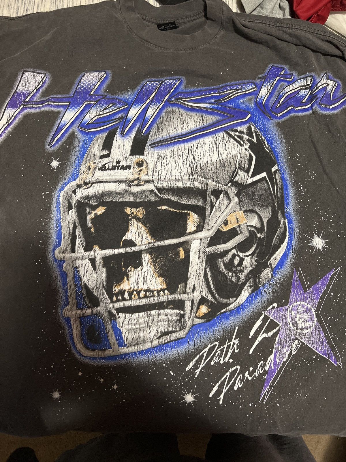 Streetwear Hellstar Football Helmet Skull Tee | Grailed