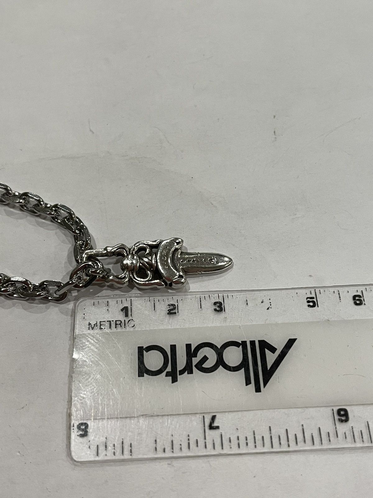 Chrome Hearts RARE Chrome Hearts Dagger Pendant Roll Chain Necklace ...