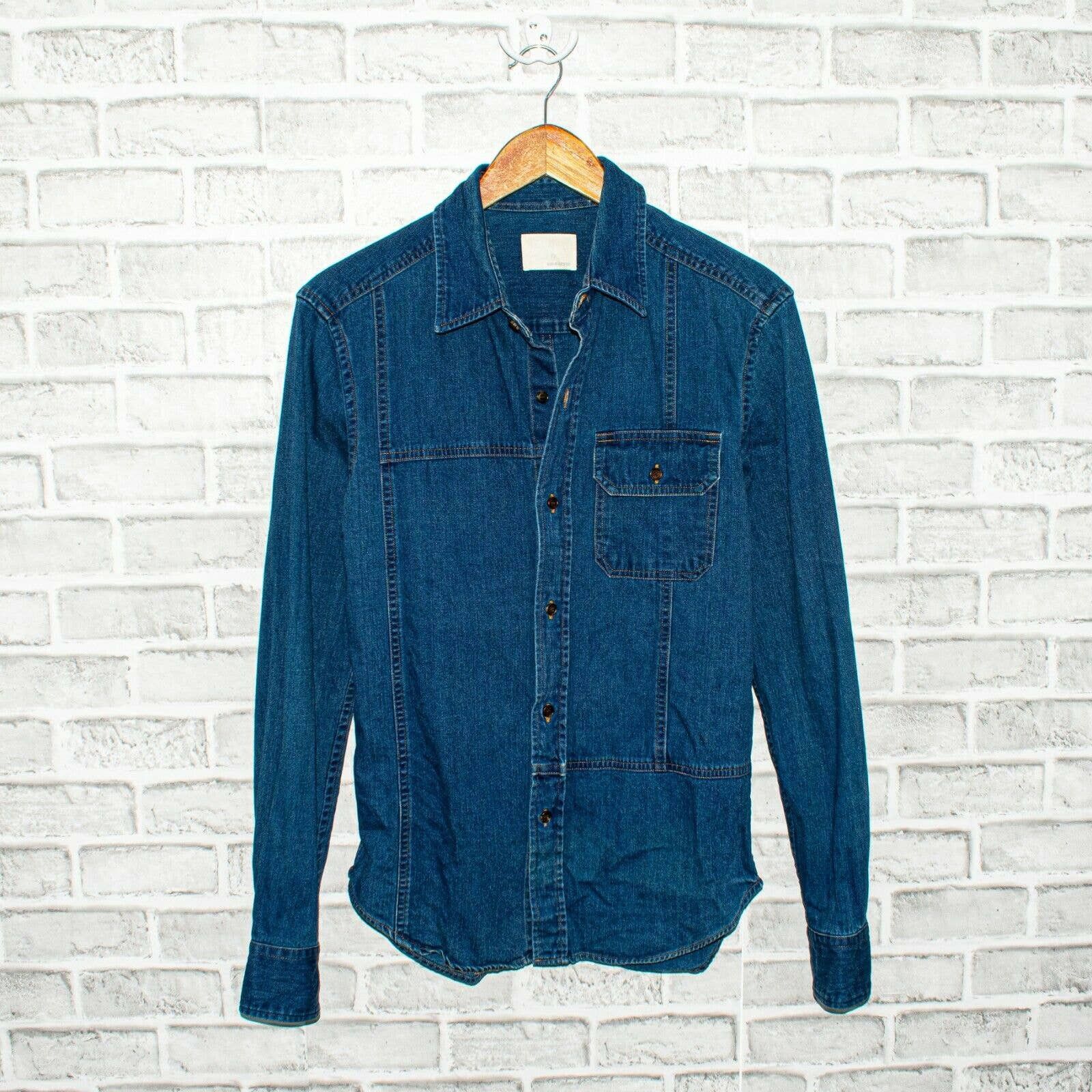 Band Of Outsiders BAND OF OUTSIDERS Button up Denim Shirt single Pocket ...