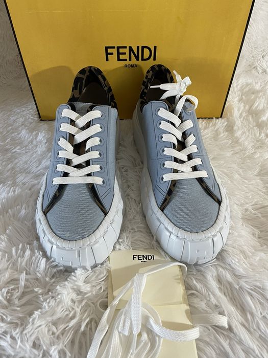 Fendi Fendi Blue Canvas 'Fendi Force' Sneakers | Grailed