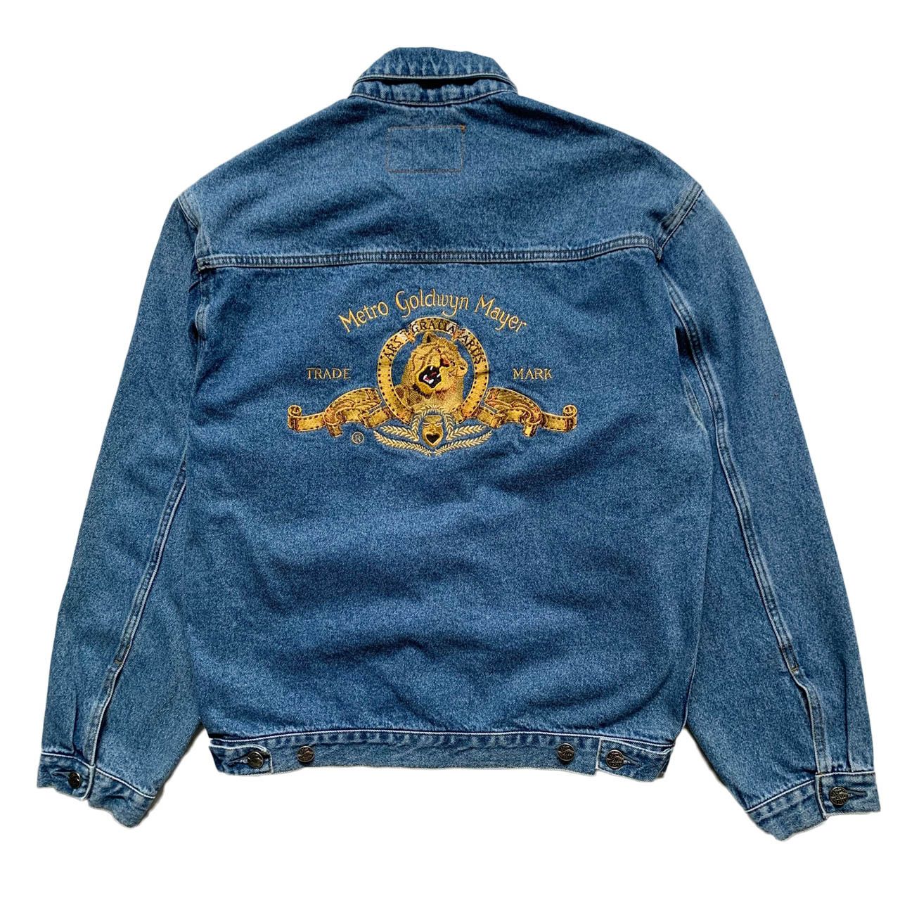 Mgm Grand × Vintage VTG MGM METRO GOLDWYN MAYER TIGER EMBROIDERED DENIM ...