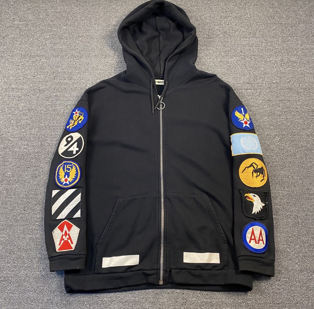 Off-White Off-White Patch zip-up hoodie | Grailed