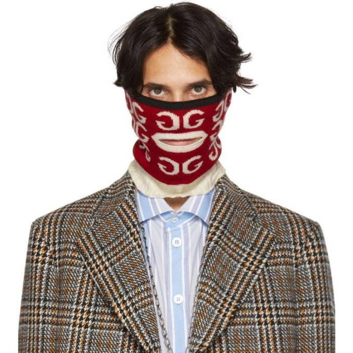 Gucci 🔴 Gucci Half Face Mask Balaclava - GG Wool Knit Red/White | Grailed