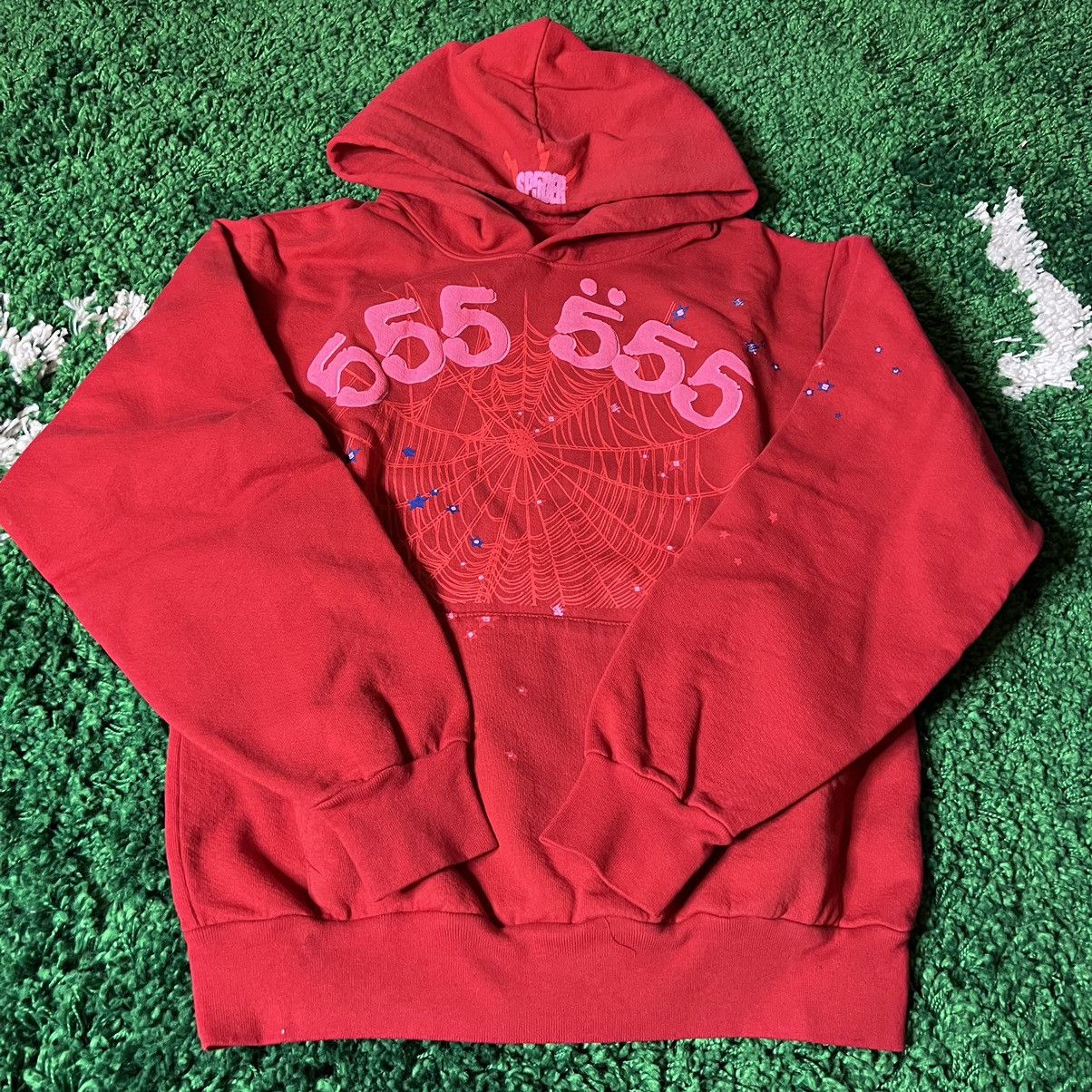 Spider Worldwide Sp5der Worldwide Red Angel Number 555 Hoodie Red ...