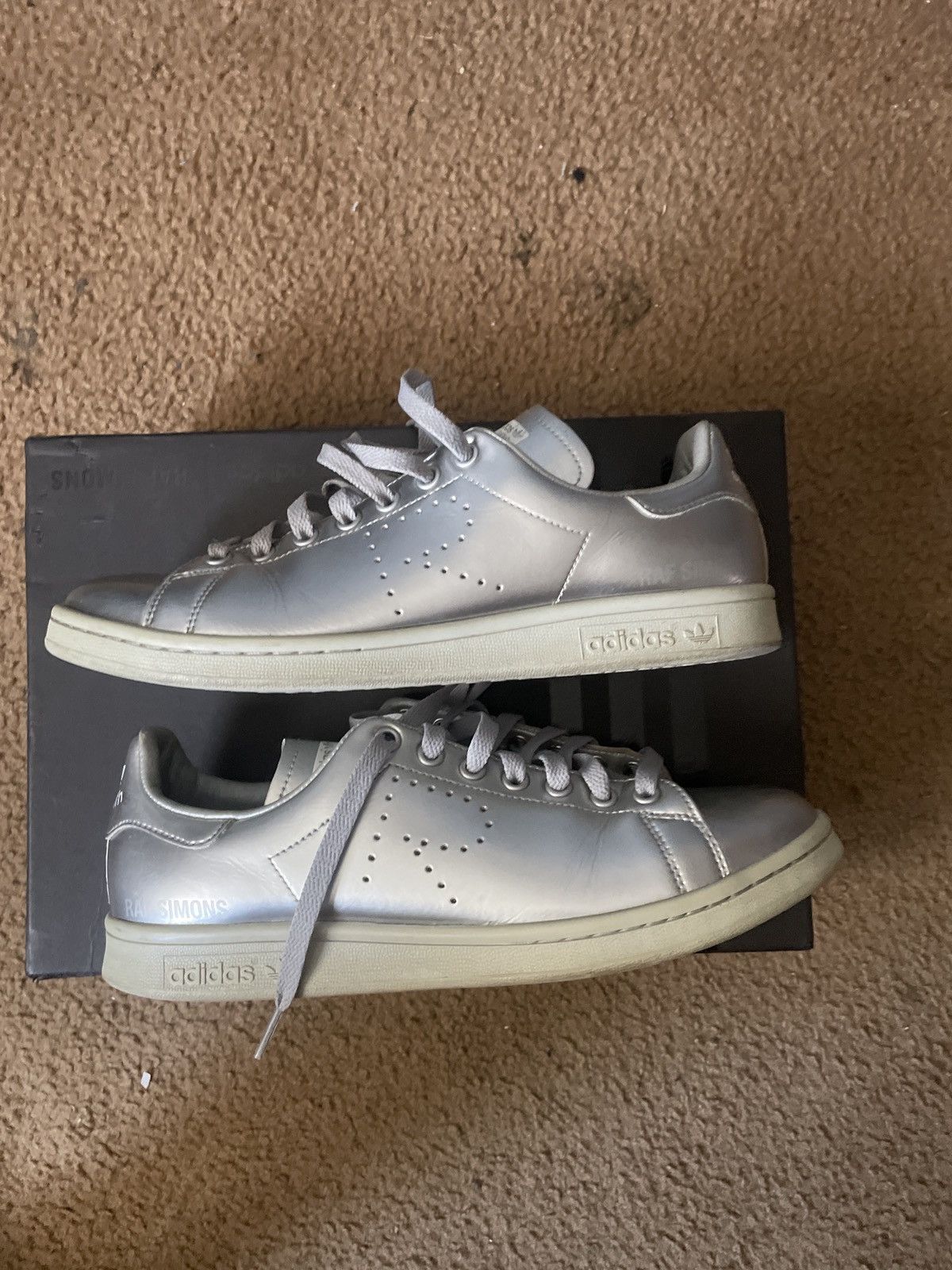 Adidas × Raf Simons Raf Simons x Stan Smith Silver Metallic | Grailed