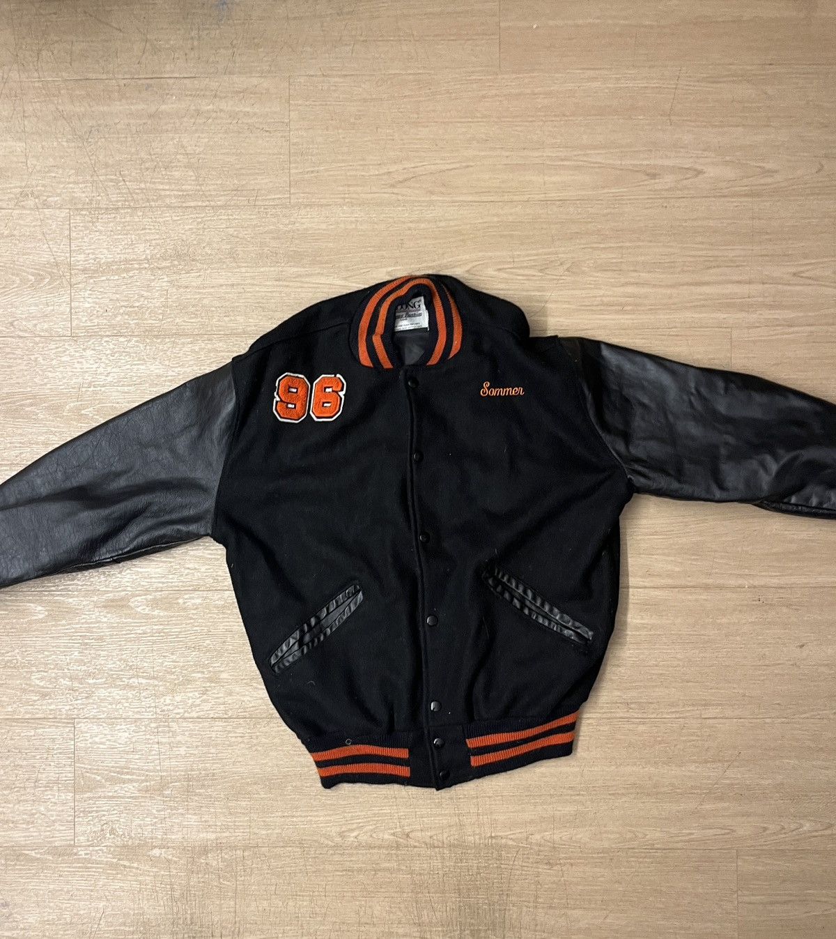Delong Varsity Jackets Varsity jacket black and orange 1996 Delong ...